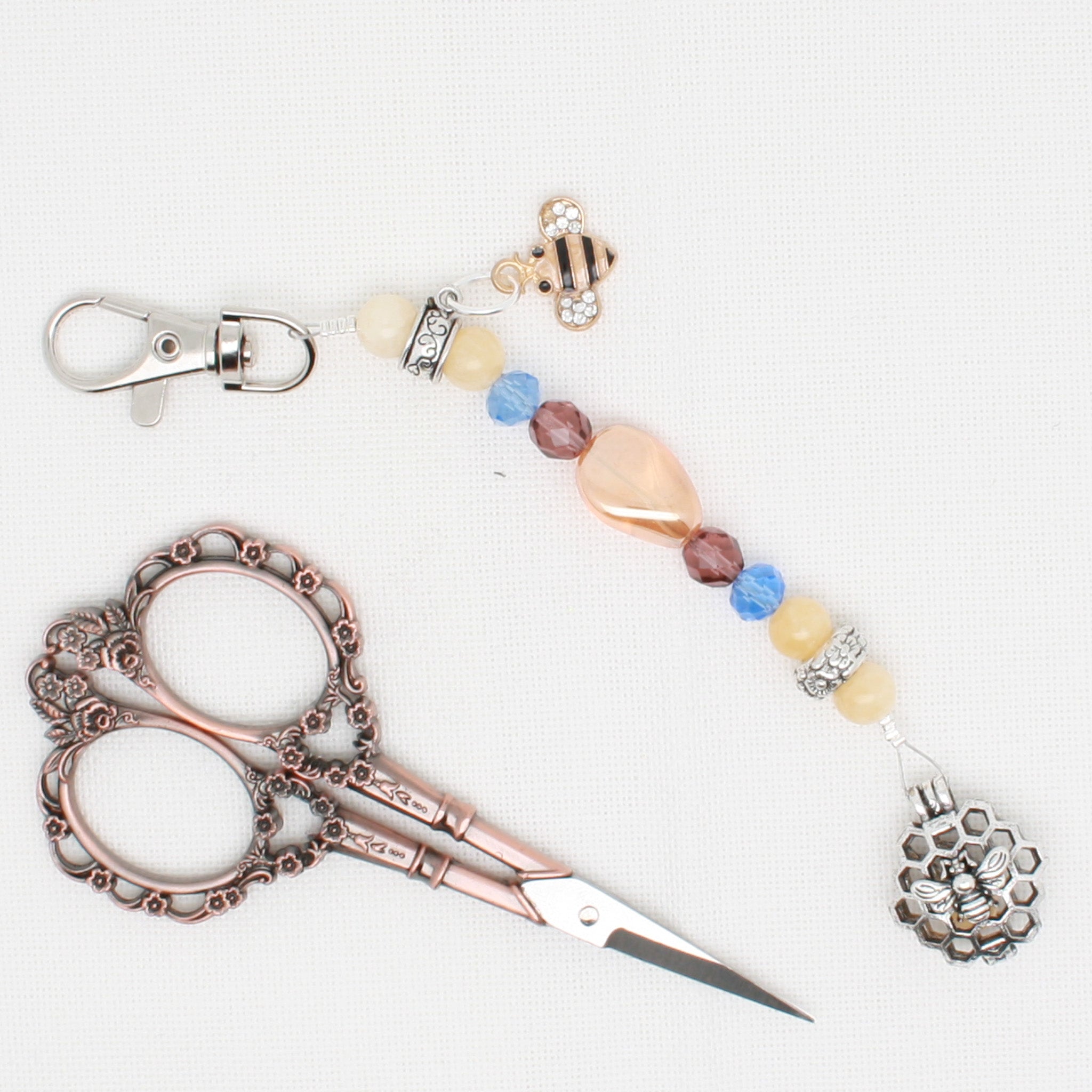 Honey Bee Scissor Fob – Sweet Autumn Stitch