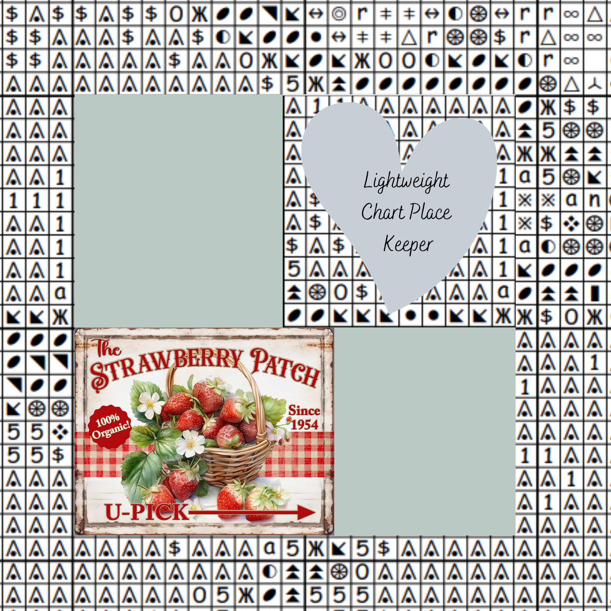 Strawberry patch Chart Place Keeper – Sweet Autumn Stitch LLC